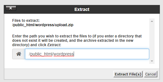 Extract upload.zip
